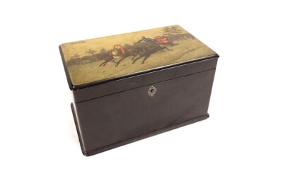 Lacquered Russian Tea Box Lukutin Troika Landscape XIXth | eBay