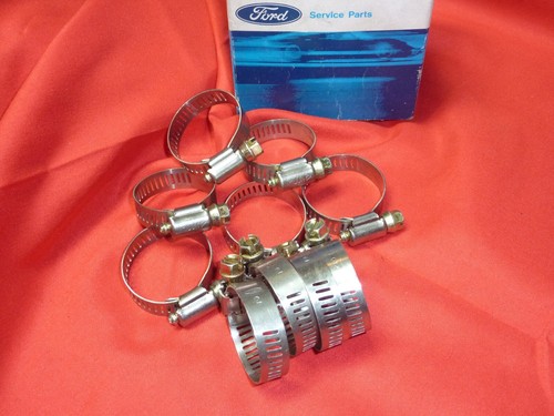 10 NOS Ford Script Logo Hose Clamps Original OEM FoMoCo Mustang Bronco ...