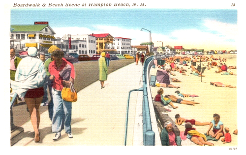 Vintage Hampton Beach Newe Hampshire Boardwalk Scene Post Card. | eBay