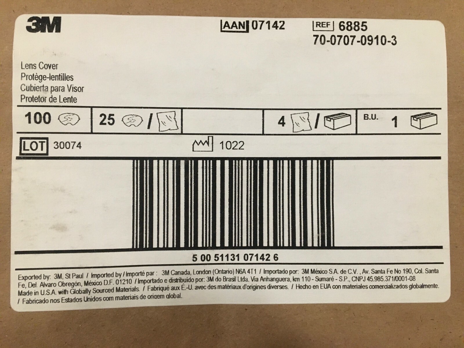 3M 6685/07142 Clear Lens Cover for 6000 Series Full Face Respirators 25 ...