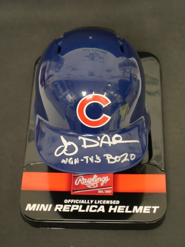 JOEY D'AURIA SIGNED CHICAGO CUBS RAWLINGS MINI HELMET W/ "WGN-TV'S BOZO ...