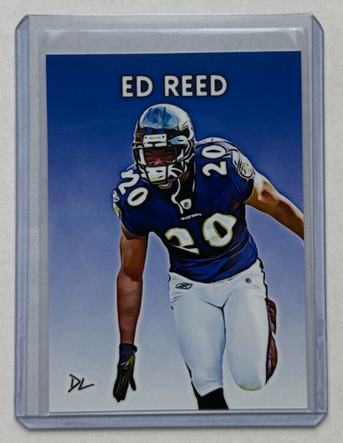 Ed Reed Limited Edition Artist Signed "Baltimore Ravens" Trading Card 2 ...