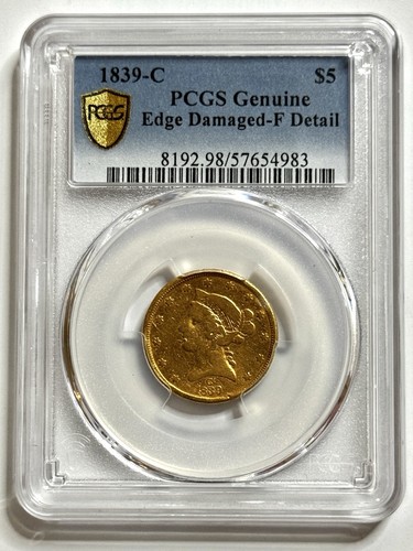 1839-C $5 Liberty Head Gold Half Eagle PCGS Genuine Coin | eBay