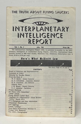Hayden C Hewes / Interplanetary Intelligence Report Vol 1 No 2 July 1965 1st ed | eBay