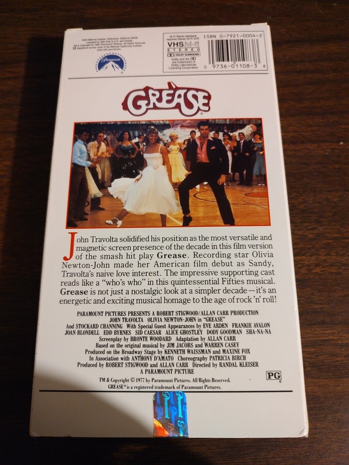 Grease VHS 97360110838| eBay