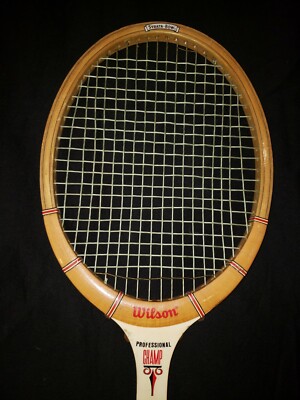 Vintage Wilson Champ Professional Wooden Tennis Racket Raquet Strata ...
