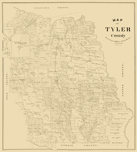 Historic County Map - Tyler County Texas - General Land Office 1898 ...