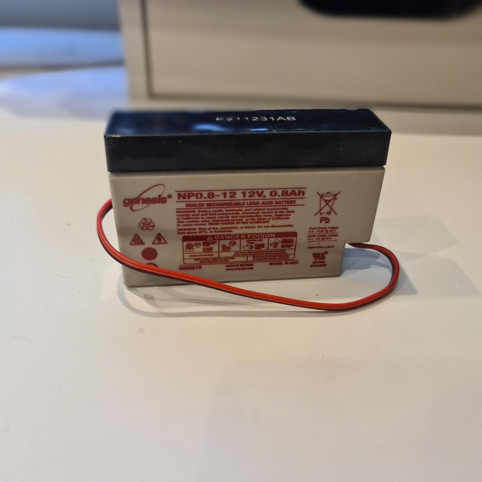 NP0.8-12 Genesis Lead Acid Rechargeable Battery 12V 0.8Ah | eBay