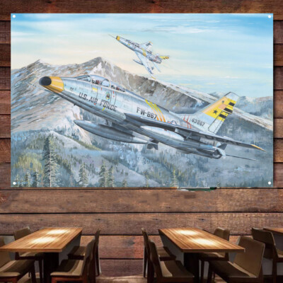 US F-100F Super Sabre Art Fighter Poster Aviation Art Banner Wall ...