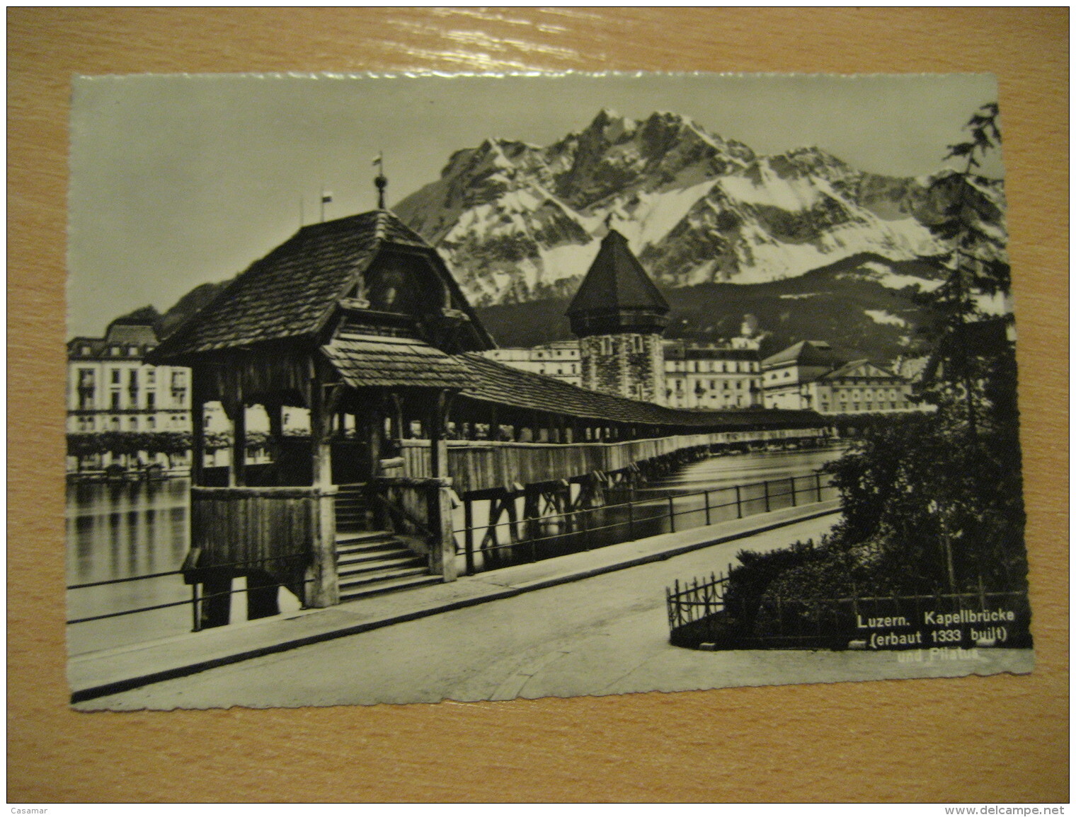 Luzern Kapellbrücke Bridge Und Pilatus Mountain Mountains Post Card ...