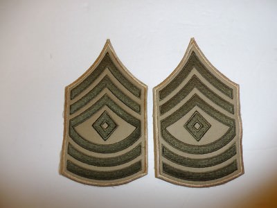 1039p WW2 US Army $ Air Force First Sergeant 3 rockers Chevrons Khaki ...
