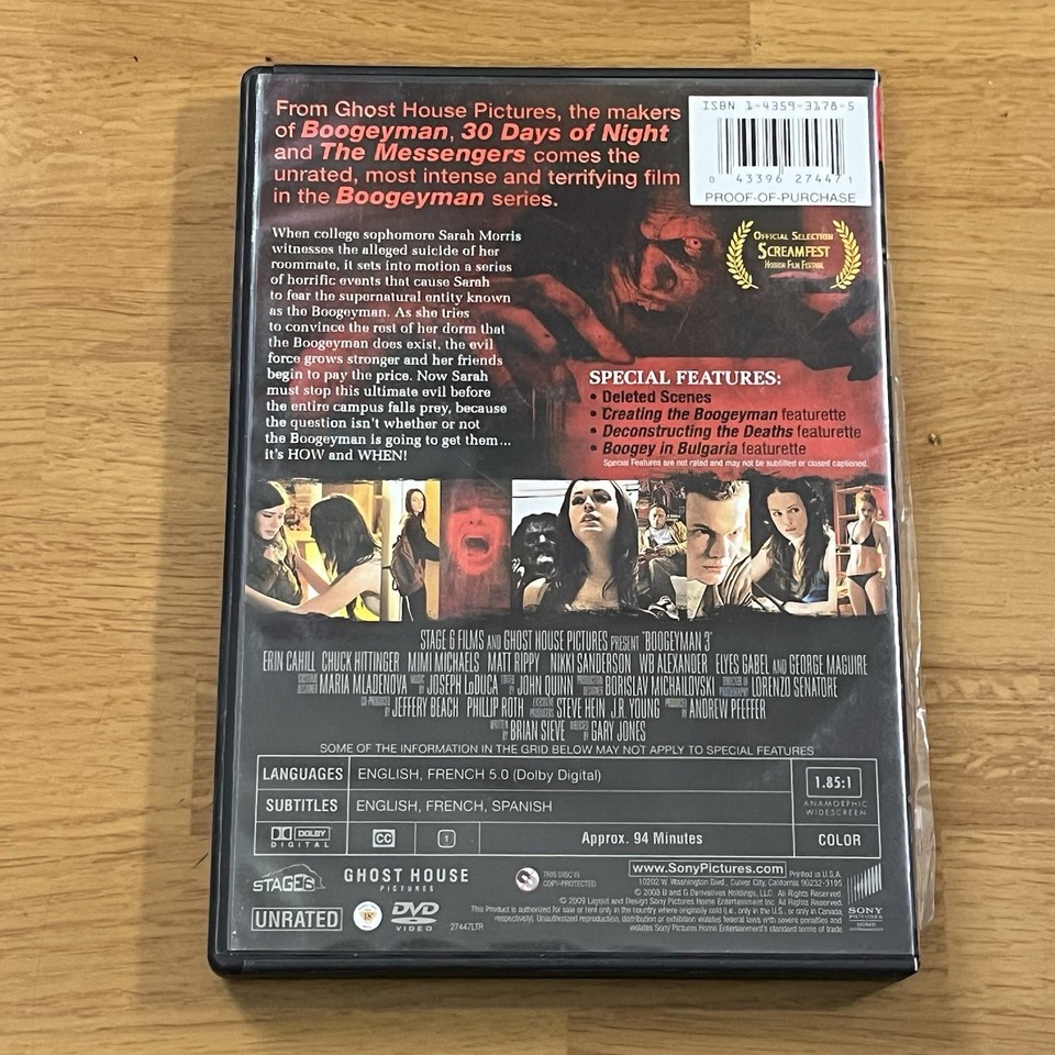 Boogeyman 3 (DVD, 2008) Unrated — 43396297869| eBay