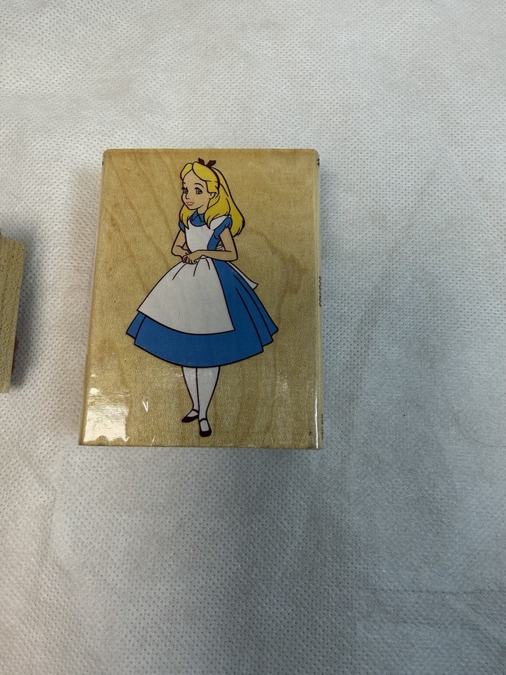 Disney’s Alice in Wonderland Treasure Cat and Alice Rubber Wood Stamps ...