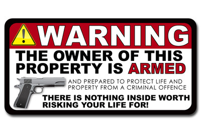 GUN Owner Home Security Warning 2nd Amendment Decals Firearm Window ...