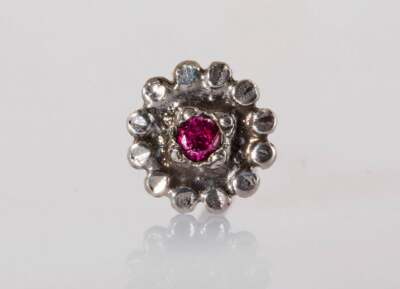 Sunflower Round Ruby Stud Beautiful Classic Nose Ring Solid 935 ...