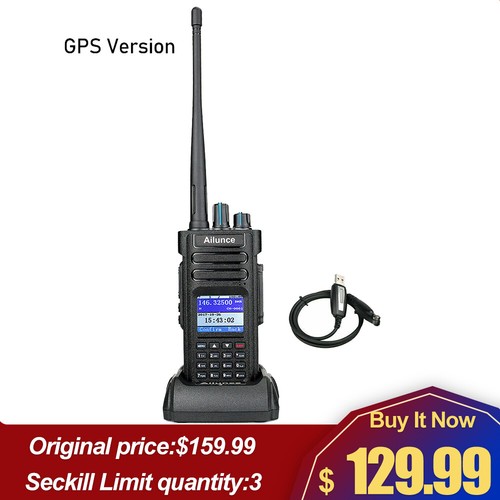 Ailunce HD1 GPS IP67 Ham Walkie Talkie 3200mAh VHF/UHF Two Way Radio ...