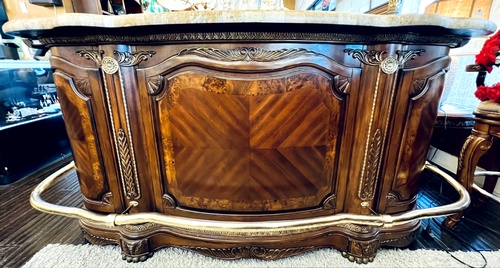 AICO by Michael Amini Cortina bar with marble top | eBay