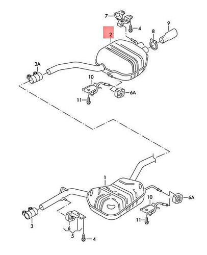 VW CC PASSAT 4MOTION REAR SILENCER CONTAINS EXHAUST TAIL 3AA253609B NO ...