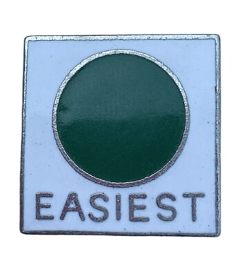Vintage Enameled Ski Hat/Lapel Pin “Easiest” Green Circle Ski Slope ...