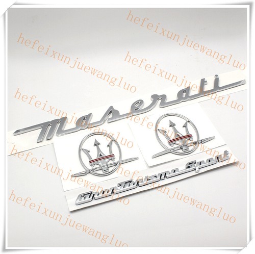 4pc Chrome Red Emblem For Maserati Granturismo Side L/R Trunk Badges ...