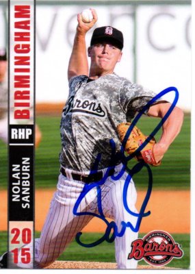 Nolan Sanburn 2015 Birmingham Barons Signed Card | eBay