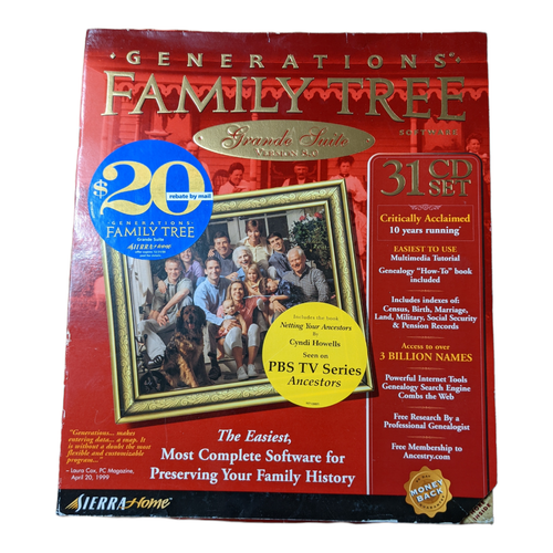 NEW Generations Family Tree Software Grande Suite Version 8.0 - 31 Cd ...