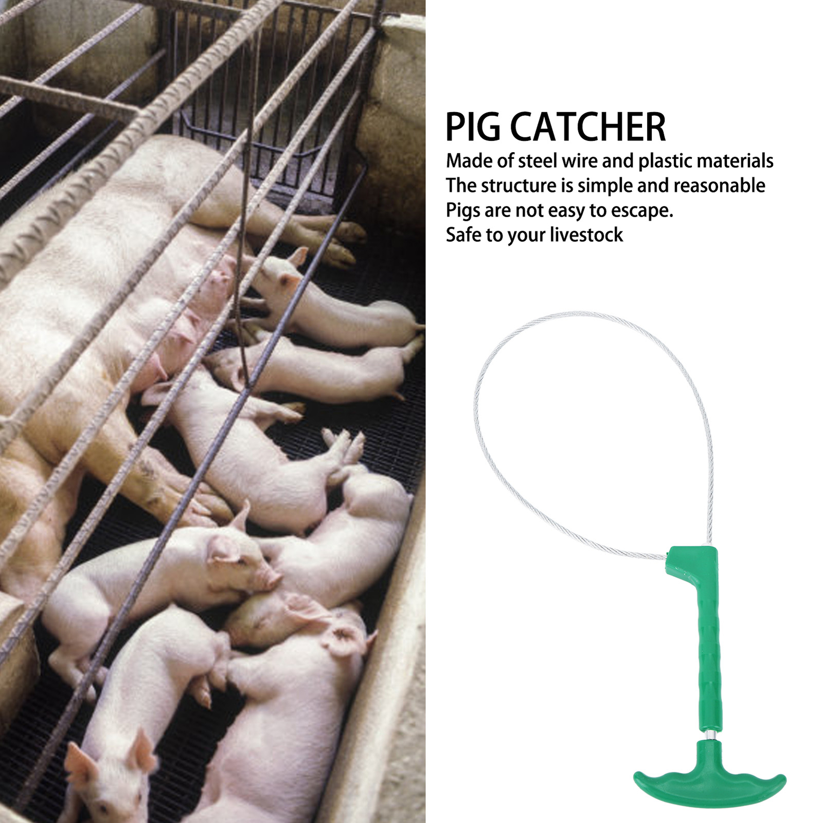 SPG Professional Pig Holder Animal Hog Piglet Catcher Pig Holder Cable ...