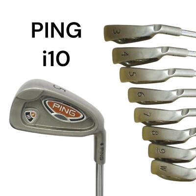 [PING] i10 Black Dot Iron Set 8pcs 3-4-5-6-7-8-9-W Steel Shaft Flex X ...