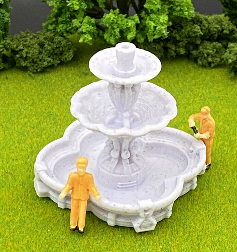Large 3 Level Fountain 3D Printed in Marble Filament - HO Scale ...