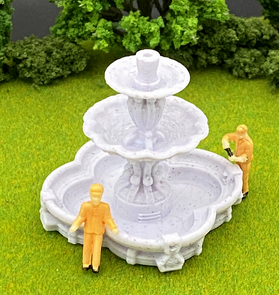 Large 3 Level Fountain 3D Printed in Marble Filament - HO Scale ...