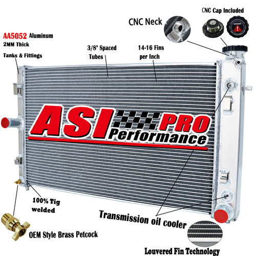 3ROW Aluminum Radiator for 2005~2006 Pontiac GTO Holden/Vauxhall Monaro ...