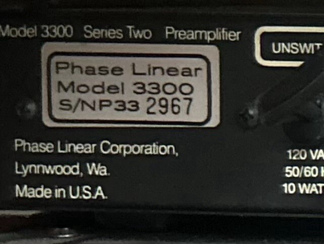 PHASE LINEAR 3300 SERIES Two Pre-Amplifier | eBay