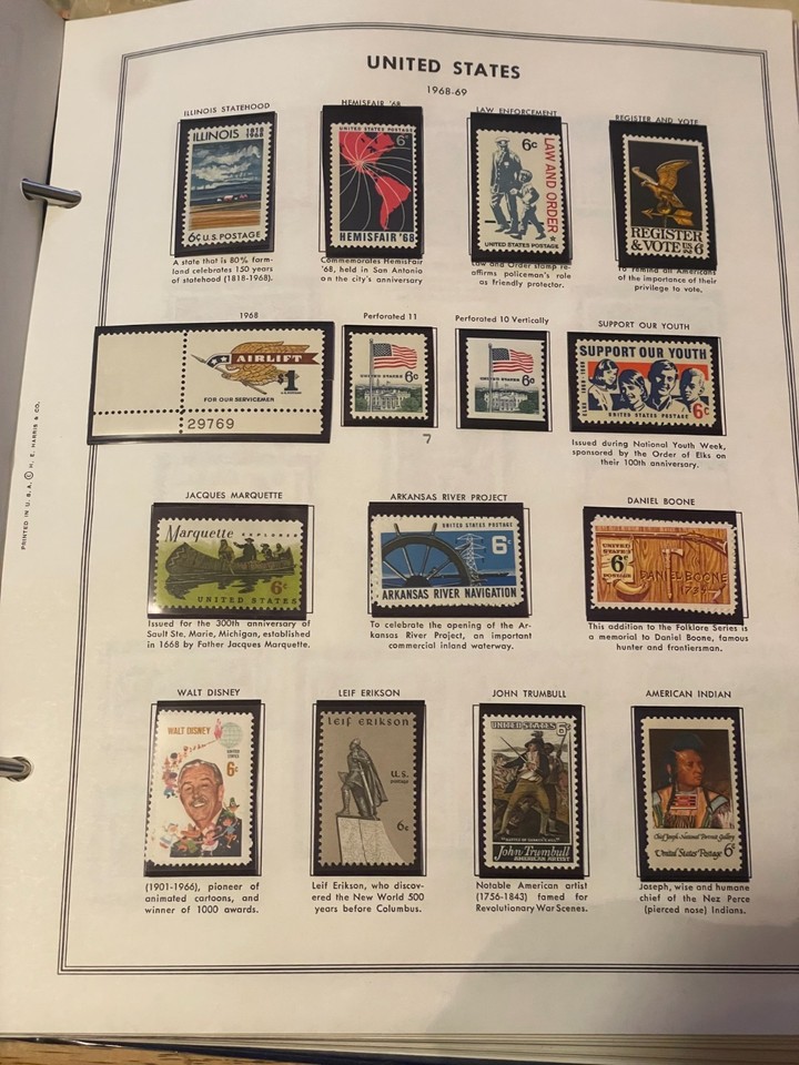 US Liberty Stamp Album with 1,079 mint US stamps in mounts (1956-1981 ...