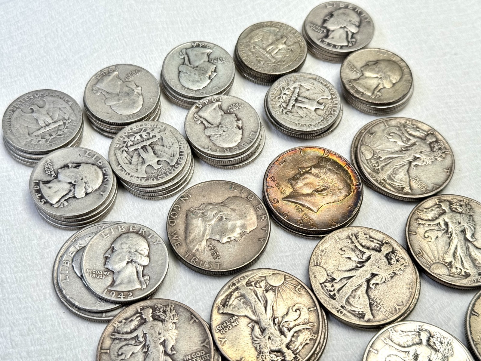 US Junk Silver Coin Lot $30 Face 23 ozt 90% Silver Junk Pre-1964 Half Dollars+ | eBay