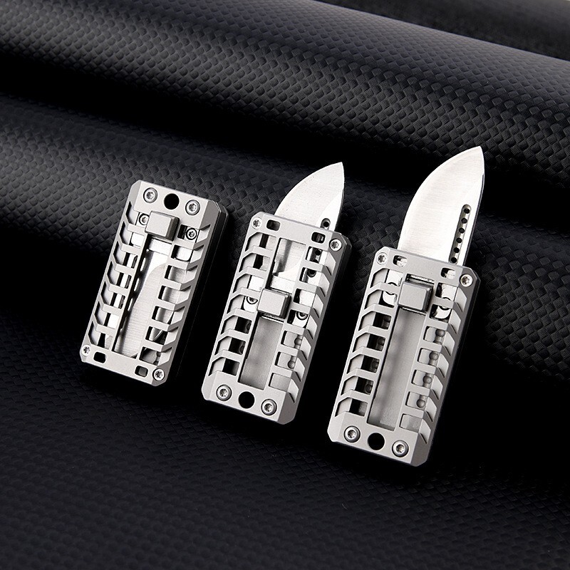 Stainless Steel Mini Pocket Folding Blade Knife Camping Survival ...