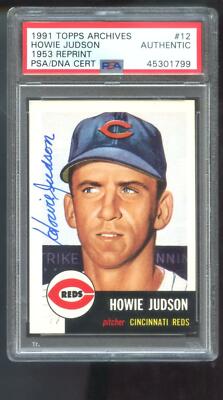1991 Topps Archives 1953 #12 Howie Judson Autograph Auto PSA/DNA ...