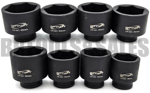 8pc 3/4” DR. Jumbo Shallow Metric Air Impact Socket Set CR-MO 6-Point ...