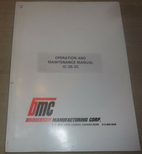 BRODERSON IC-35-2C CRANE OPERATOR OPERATION & MAINTENANCE MANUAL BOOK ...