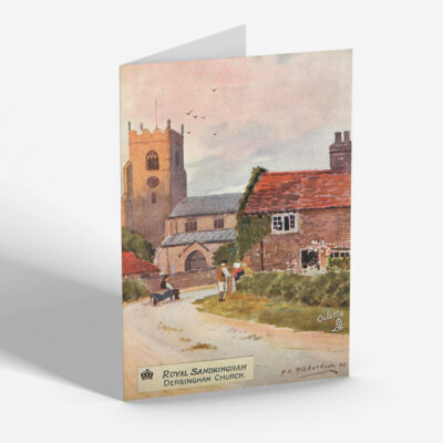 GREETING CARD - Vintage Norfolk - Royal Sandringham. Dersingham Church ...