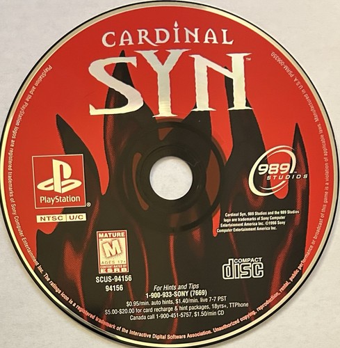 Cardinal Syn (Sony PlayStation 1, PS1) DISC ONLY | NO TRACKING | M4843 ...