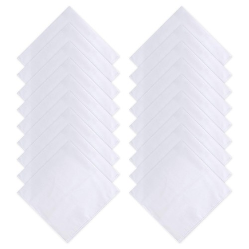 24 Pack White Bandanas Bulk Women Men Cotton Blank Bandanas Solid ...