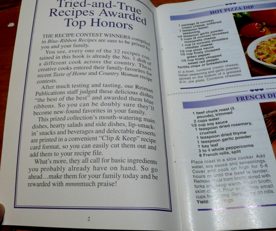 BLUE-RIBBON RECIPES BOOKLET from Taste of Home & Country Woman contains ...