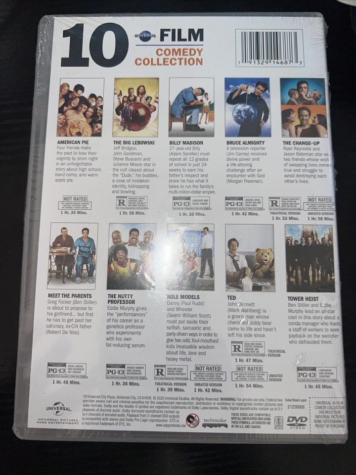 Universal 10-Film Comedy Collection DVD New Sealed Adam Sandler Ben ...