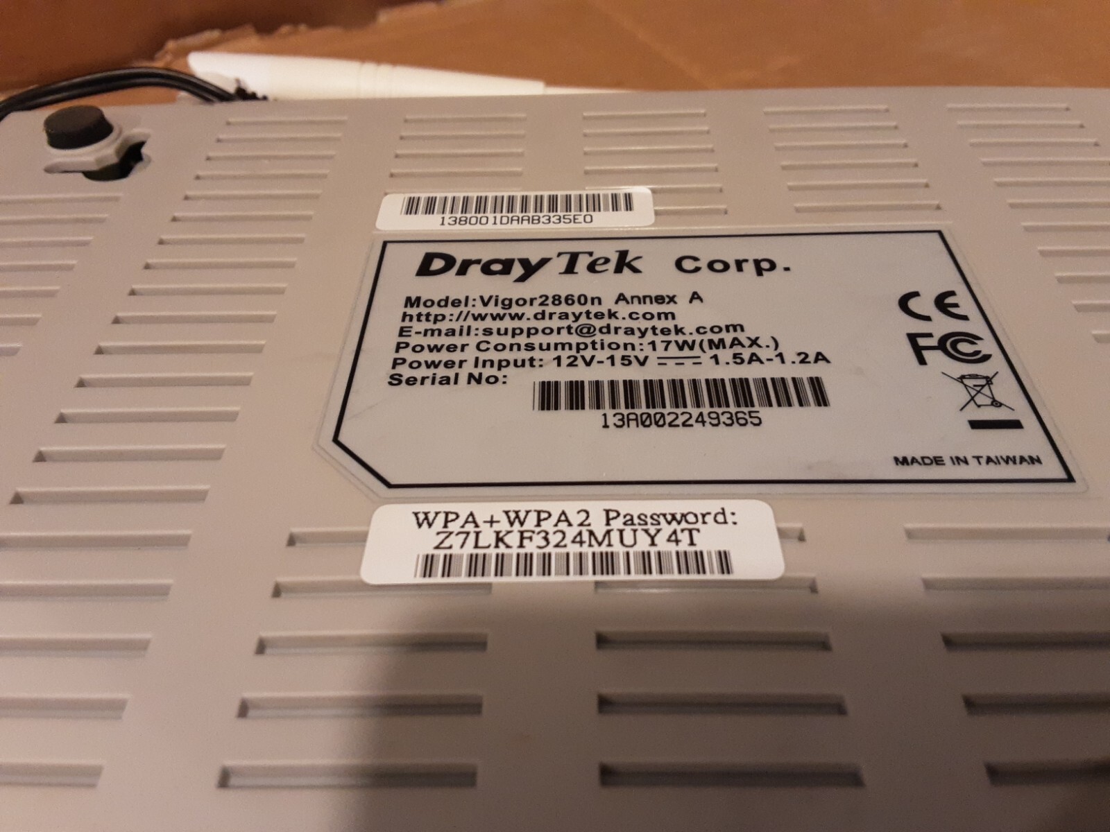 Draytek Vigor2860n Annex A VDSL2 Security Firewall Gigabit Wireless ...