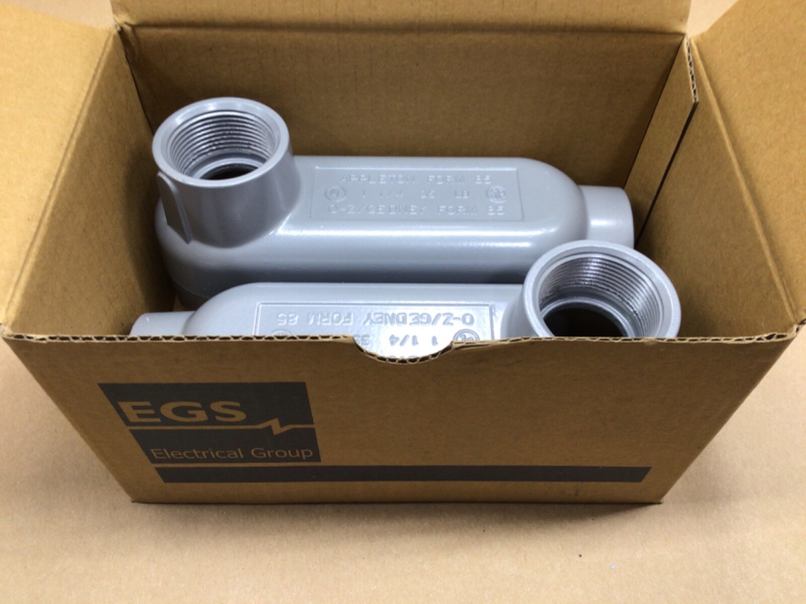 EGS OZG LB-125A Aluminum Conduit Body (Lot of 2) 1-1/4"FORM ...