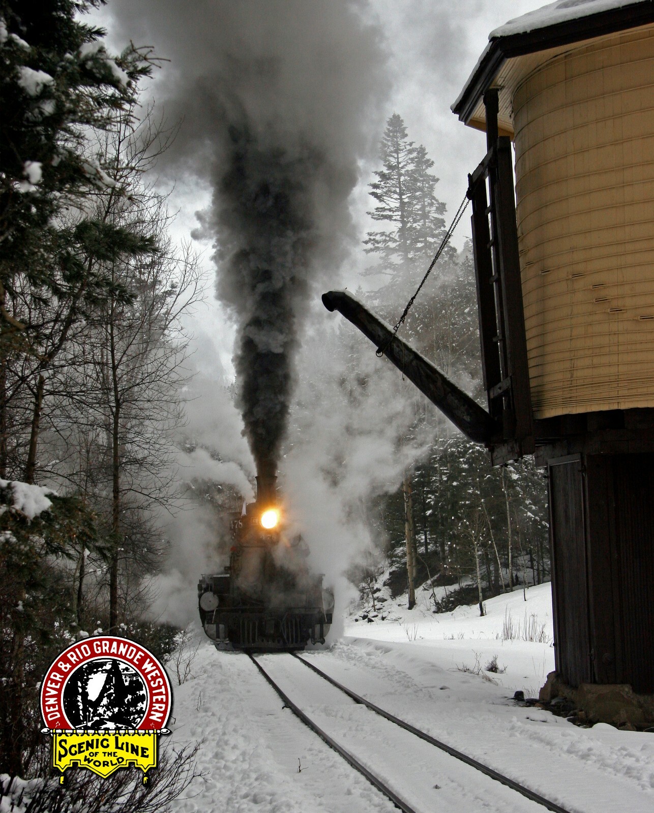 Denver & Rio Grande Western 478 "Winter at Needleton" Tank 8"x10" Metal ...