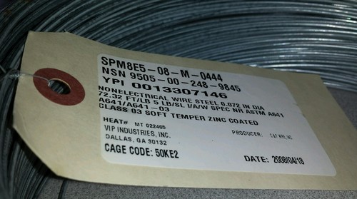 C&F Wire ASTM A641 5 lb. Spool NonElectrical Temper Zinc Steel Wire 0. ...