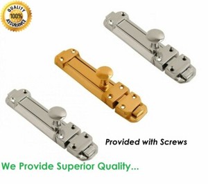 Surface Slide Tower Door Flat Bolt Lock - 4" to 10" Brass/Chrome/Satin ...