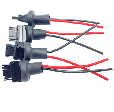 4X 3156 LED Bulb Male Socket Pre-wired Extension Wiring 2 Wires Harness ...