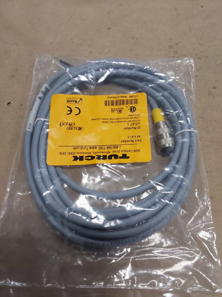 Turck RK 4.4T-3 Eurofast Cordset Extension Cable U2167-1 | eBay